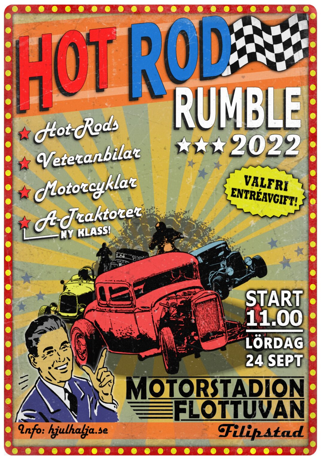 Välkommen till Hot Rod Rumble 24/9 2022 | Hjulhälja i Filipstad